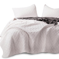 Stone-Washed Ultra Soft 3-pc Bedding Set with Contemporary 2-Tone ...