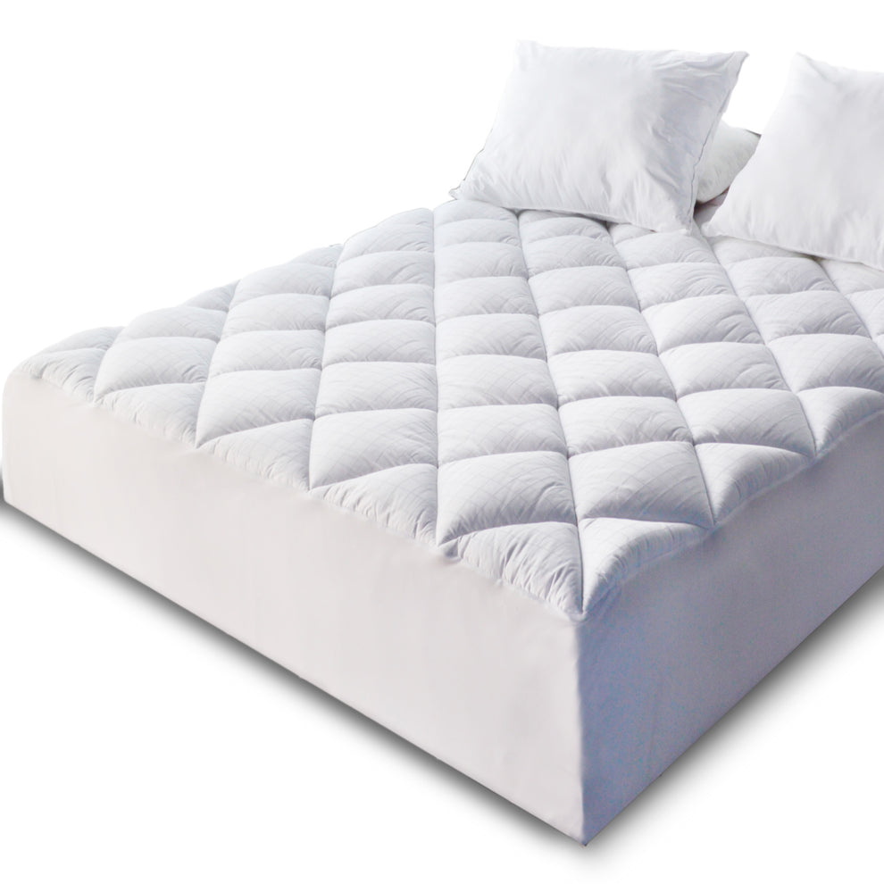New Quilted Fitted Mattress Pad and Cotton Protector & Down Alternative ...